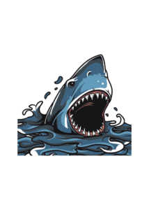 Shark With Open Mouth Free SVG File - SVG Heart