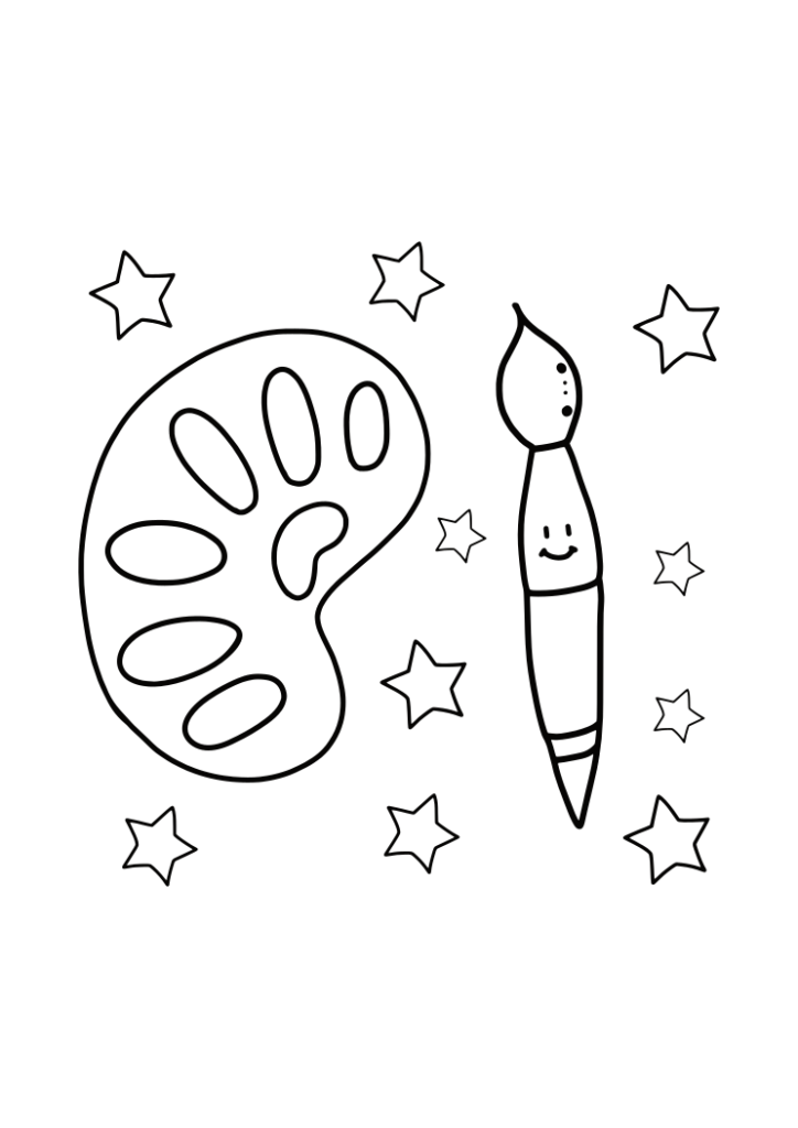 Painters Palette And Brush Free SVG File - SVG Heart