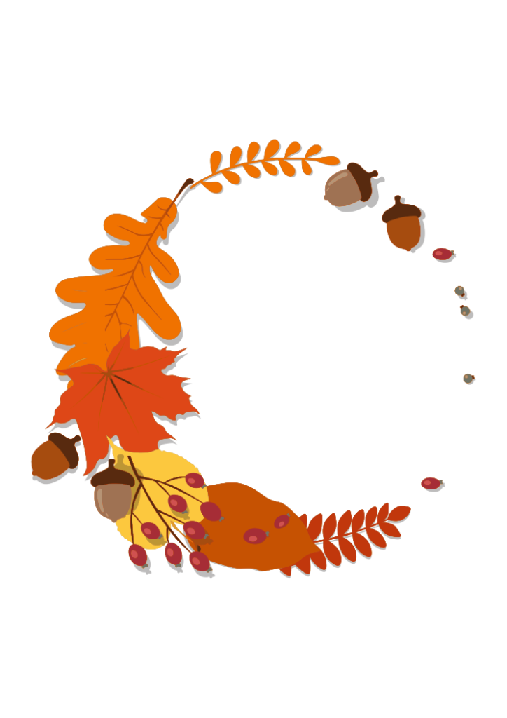 Fall Leaf Circle Wreath, Monogram Frame Free SVG File - SVG Heart