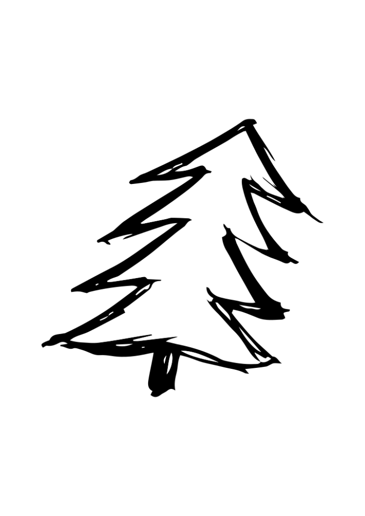 Spruce Tree Hand Drawn Outline Free SVG File - SVG Heart