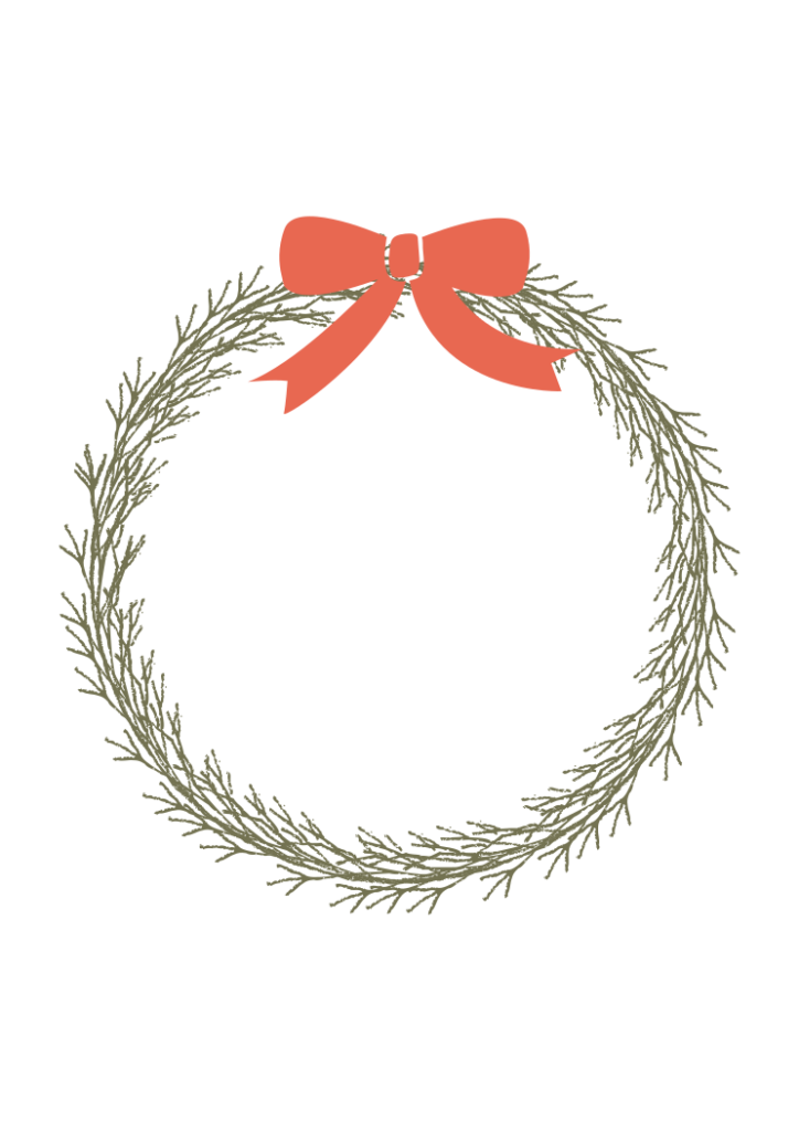 Christmas Wreath With Bow Free SVG File - SVG Heart