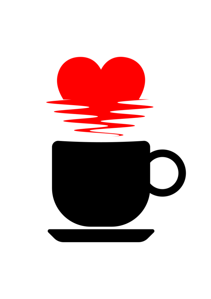 Coffee Cup With Heart - free svg file for members - SVG Heart