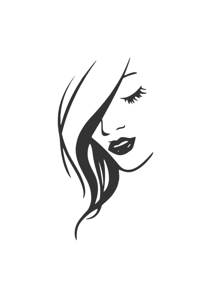 Girl Woman Face - free svg file for members - SVG Heart