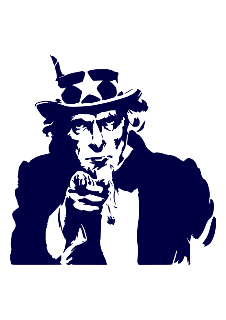 US Uncle Sam Black and White Free SVG File - SVG Heart