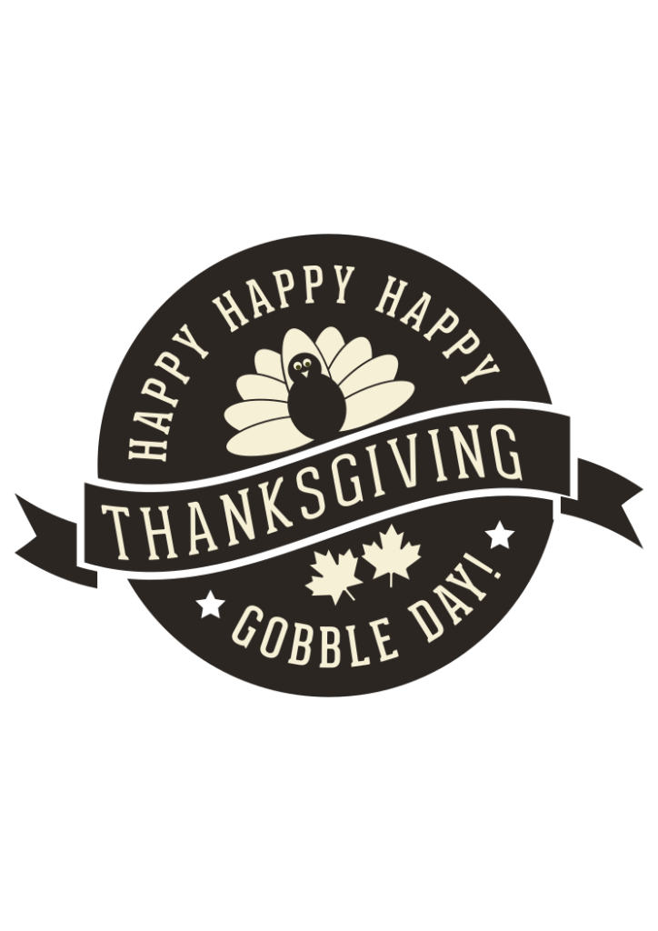 Happy Thanksgiving Day Logo Clipart Free SVG File - SVG Heart