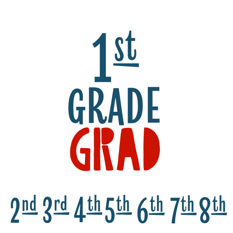 1st Grade Grad 2nd 3rd 4th 5th 6th 7th 8th, Kids School Free Svg File ...
