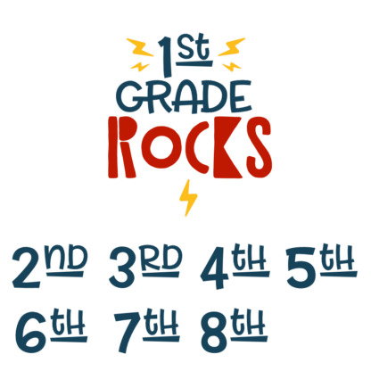 1st Grade Rocks, Back To School Free Svg File - SVG Heart