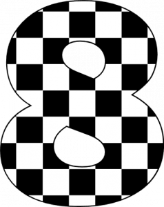 checkered number 8, racing free svg file - SVG Heart