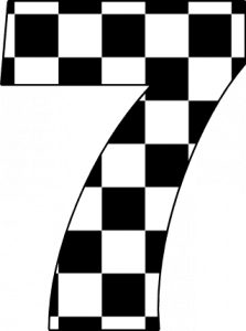 checkered number 7, racing free svg file - SVG Heart