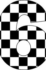 checkered number 6, racing free svg file - SVG Heart
