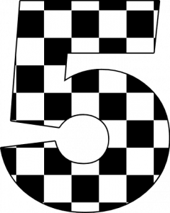 checkered number 5, racing free svg file - SVG Heart