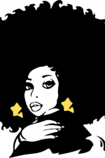 afro girl with curly hair and earrings, black women free svg file - SVG ...