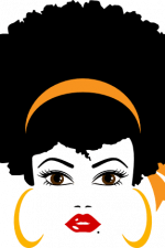 afro woman, head ribbon, earrings black girl free svg file - SVG Heart