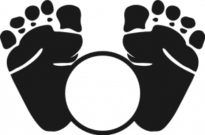 baby feet monogram frame, new born footprint free svg file - SVG Heart
