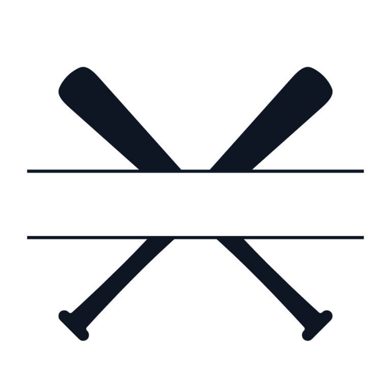 Baseball Bat Split Text Frame. Sport Free Svg File - SVG Heart