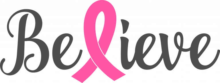believe, cancer awareness ribbon - free svg file for members - SVG Heart