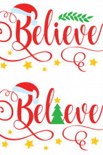 Believe Free Svg File, Christmas Tree - SVG Heart