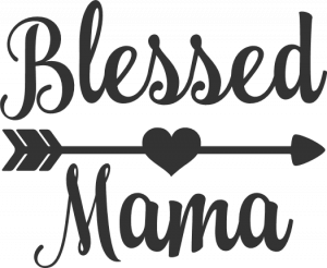 blessed mama, heart with arrow, pregnant mom free svg file - SVG Heart