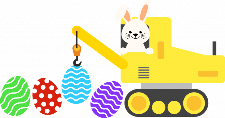 bunny crane with eggs, easter free svg file - SVG Heart