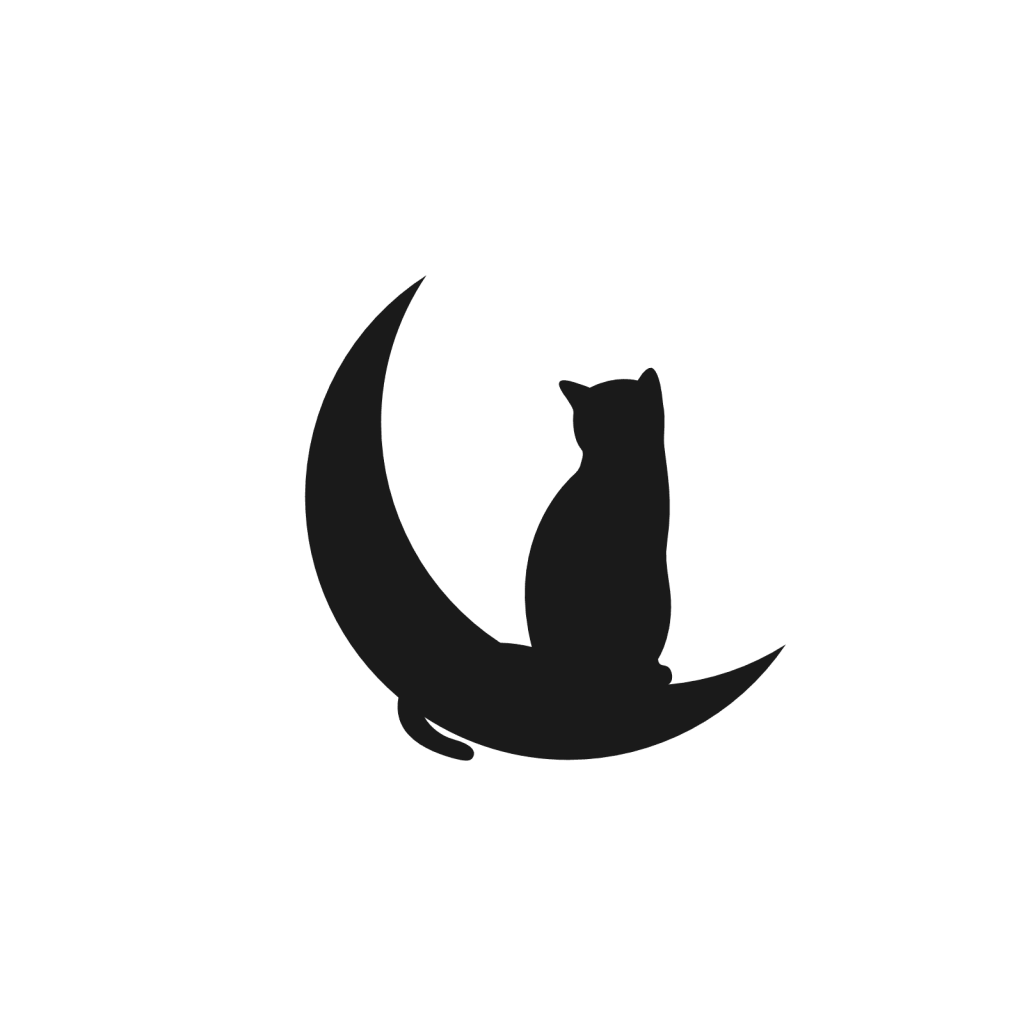 Cat Sitting on the Moon Silhouette Free Svg File - SVG Heart