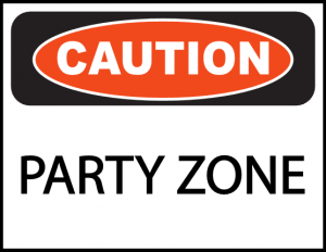 caution party zone, road sign free svg file - SVG Heart