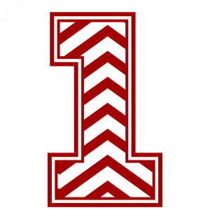 Chevron Number 1, Striped Free Svg File - SVG Heart