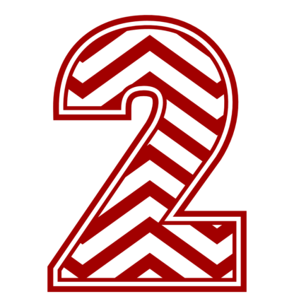 Chevron Number 2, Striped Free Svg File - SVG Heart