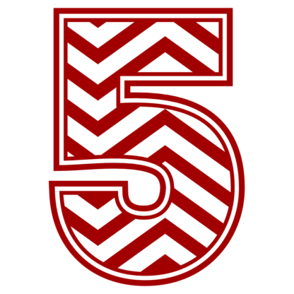 Chevron Number 5, Striped Free Svg File - SVG Heart