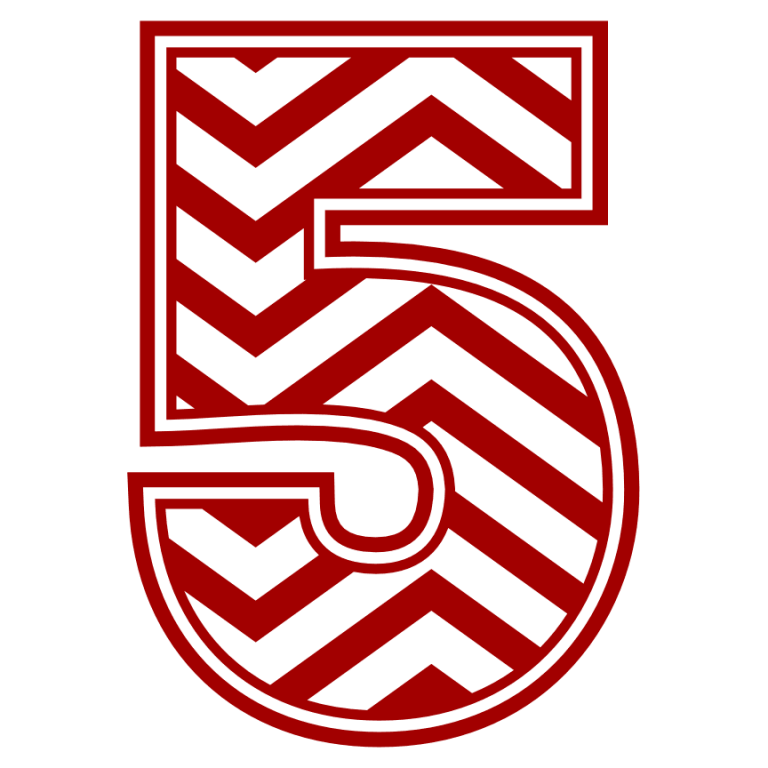 Chevron Number 5, Striped Free Svg File - SVG Heart