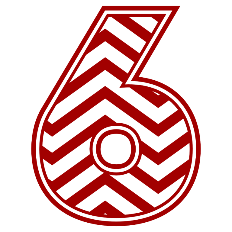 Chevron Number 6, Striped Free Svg File - SVG Heart