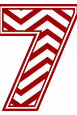Chevron Number 7, Striped Free Svg File - SVG Heart