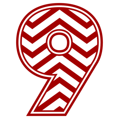 Chevron Number 9, Striped Free Svg File - SVG Heart