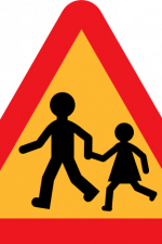 children crossing, road sign free svg file - SVG Heart