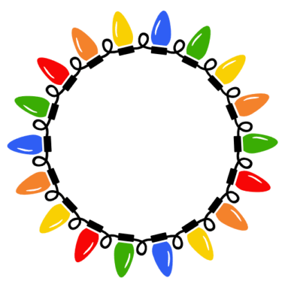 Christmas Lights Monogram Frame, Decoration Free Svg File - SVG Heart