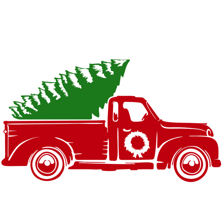 Christmas Tree Truck, Holiday Free Svg File - SVG Heart