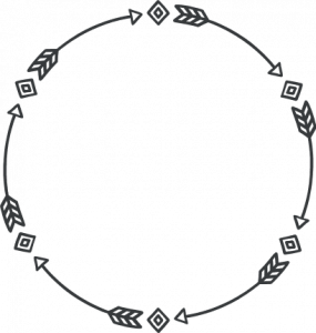 circle arrows monogram frame, decorative free svg file - SVG Heart