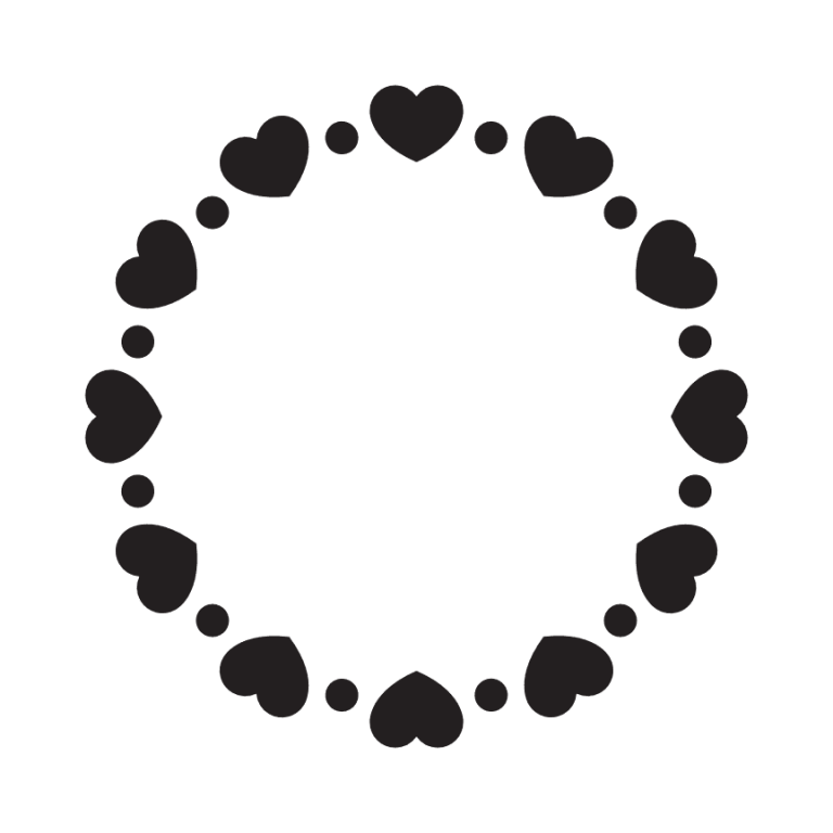Circle Hearts Monogram, Round, Decoration Free Svg File - SVG Heart