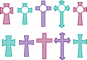 cross monogram frames bundle, religious free svg file - SVG Heart