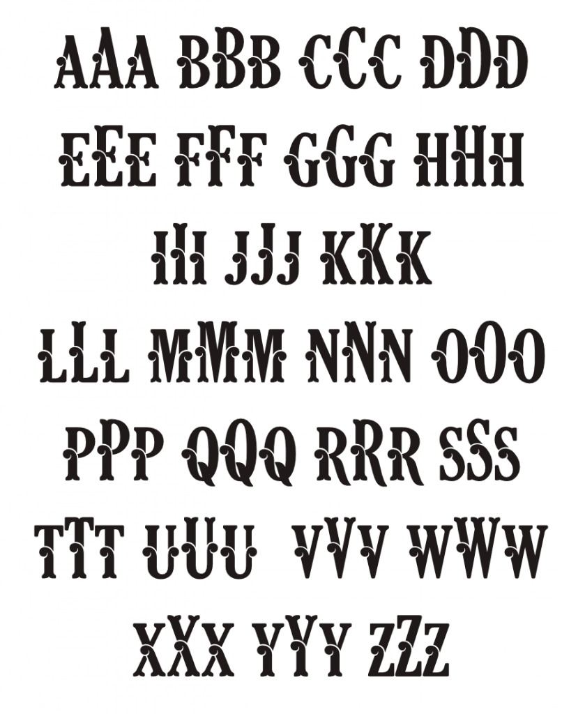 Curly Monogram Font, Decorative Alphabet Free Svg Files - SVG Heart