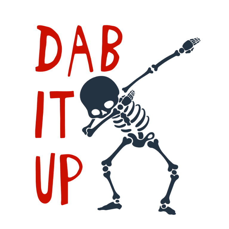 Dab It Up, Skeleton Halloween Free Svg File - SVG Heart