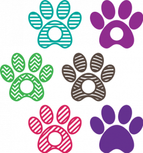 decorated dog paws monogram frame bundle, pet lover free svg file - SVG ...