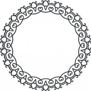 decorative circle monogram frame free svg file - SVG Heart