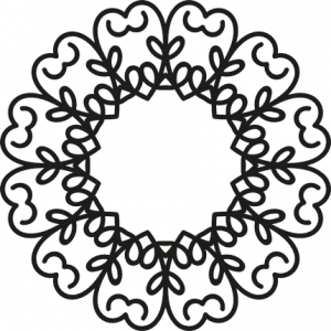 decorative circle monogram frames free svg file - SVG Heart