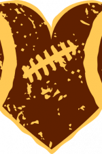 distressed heart shape football ball, sport free svg file - SVG Heart