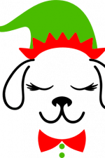 dog elf with hat, christmas free svg file - SVG Heart