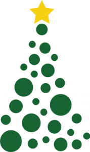 dotted christmas tree with star, decoration free svg file - SVG Heart