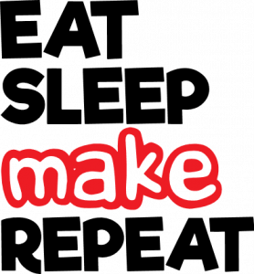 eat sleep make repeat, crafting free svg file - SVG Heart