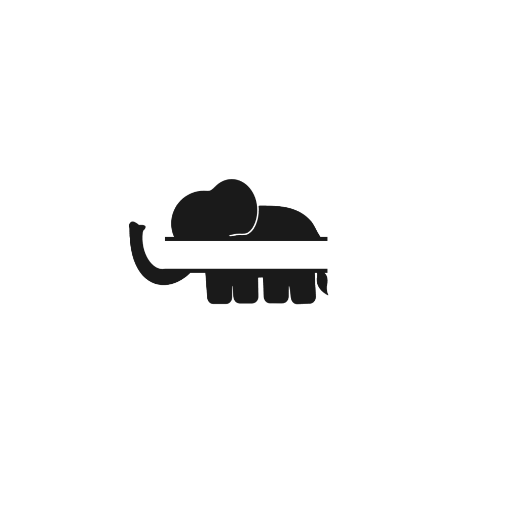 Elephant Split Text Frame, Animal Free Svg File - SVG Heart