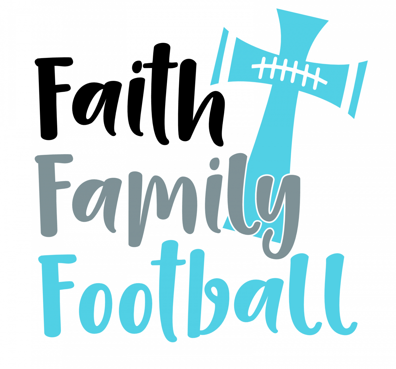 Faith Family Football Free Svg File - SVG Heart