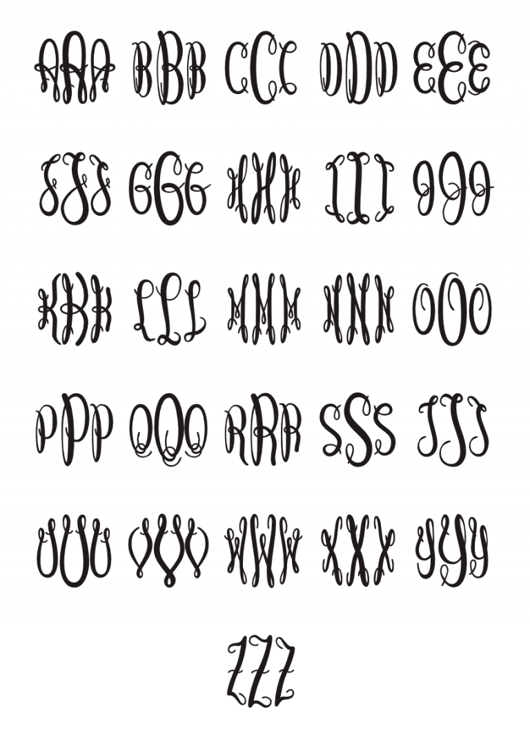 Fancy Monogram Font, Letters, Alphabet Free Svg Files - SVG Heart